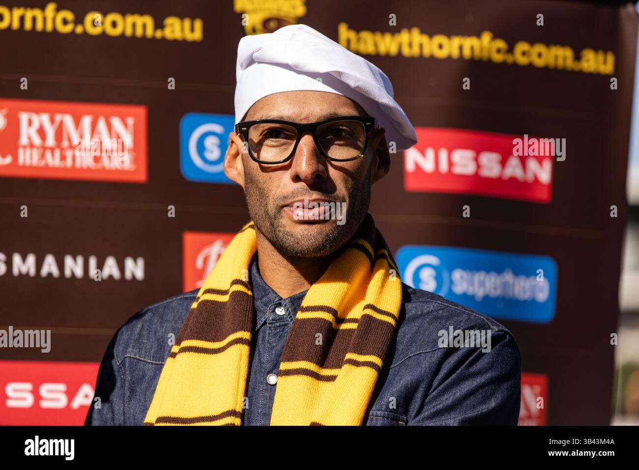 Melbourne, Australia. 30th Apr, 2025. Former AFL player Josh Gibson ...