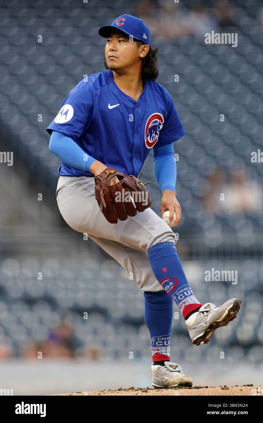 Chicago Cubs pitcher Shota Imanaga delivers during the first inning of ...