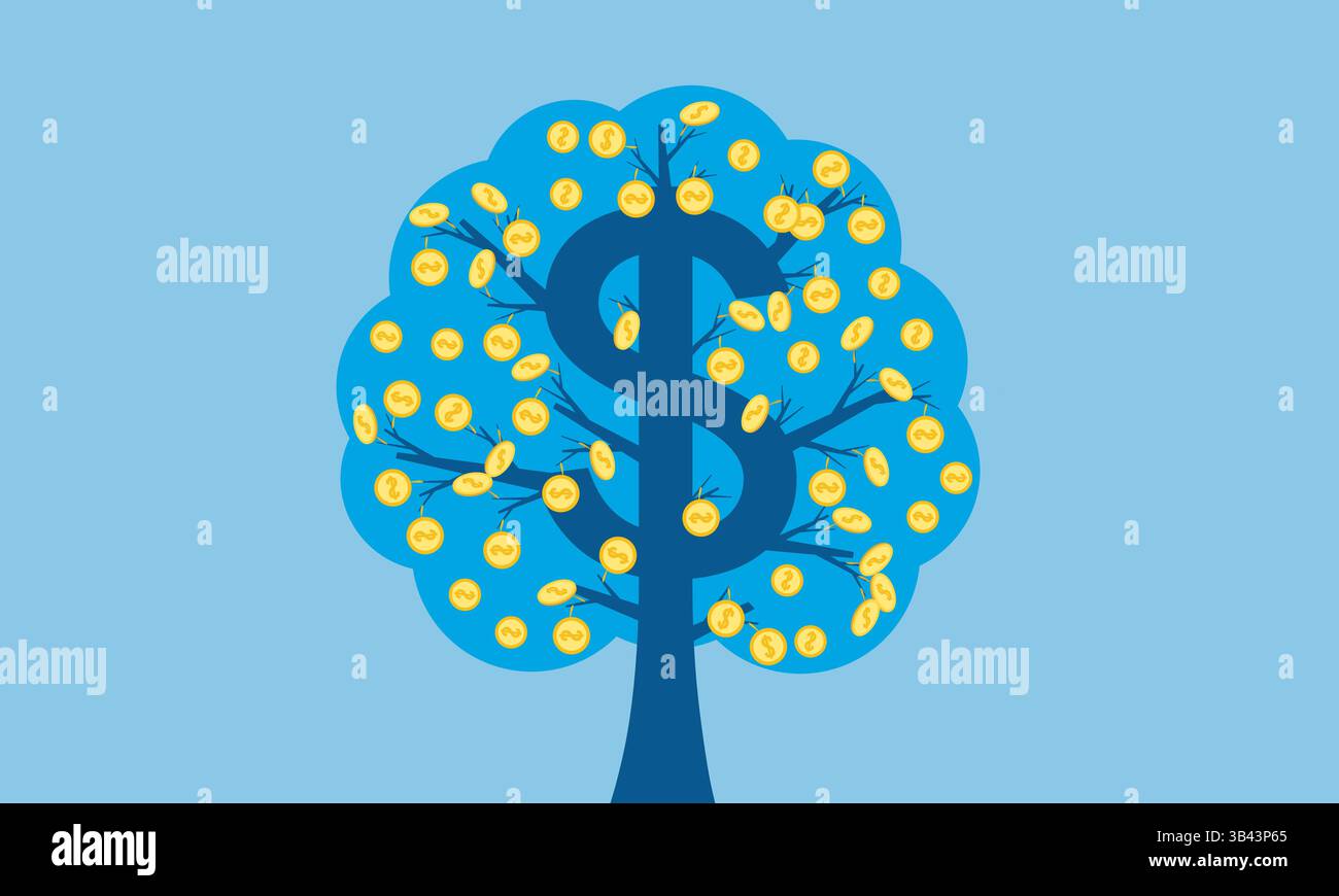 Money tree dollar coin wealth Stock Vector Images - Alamy
