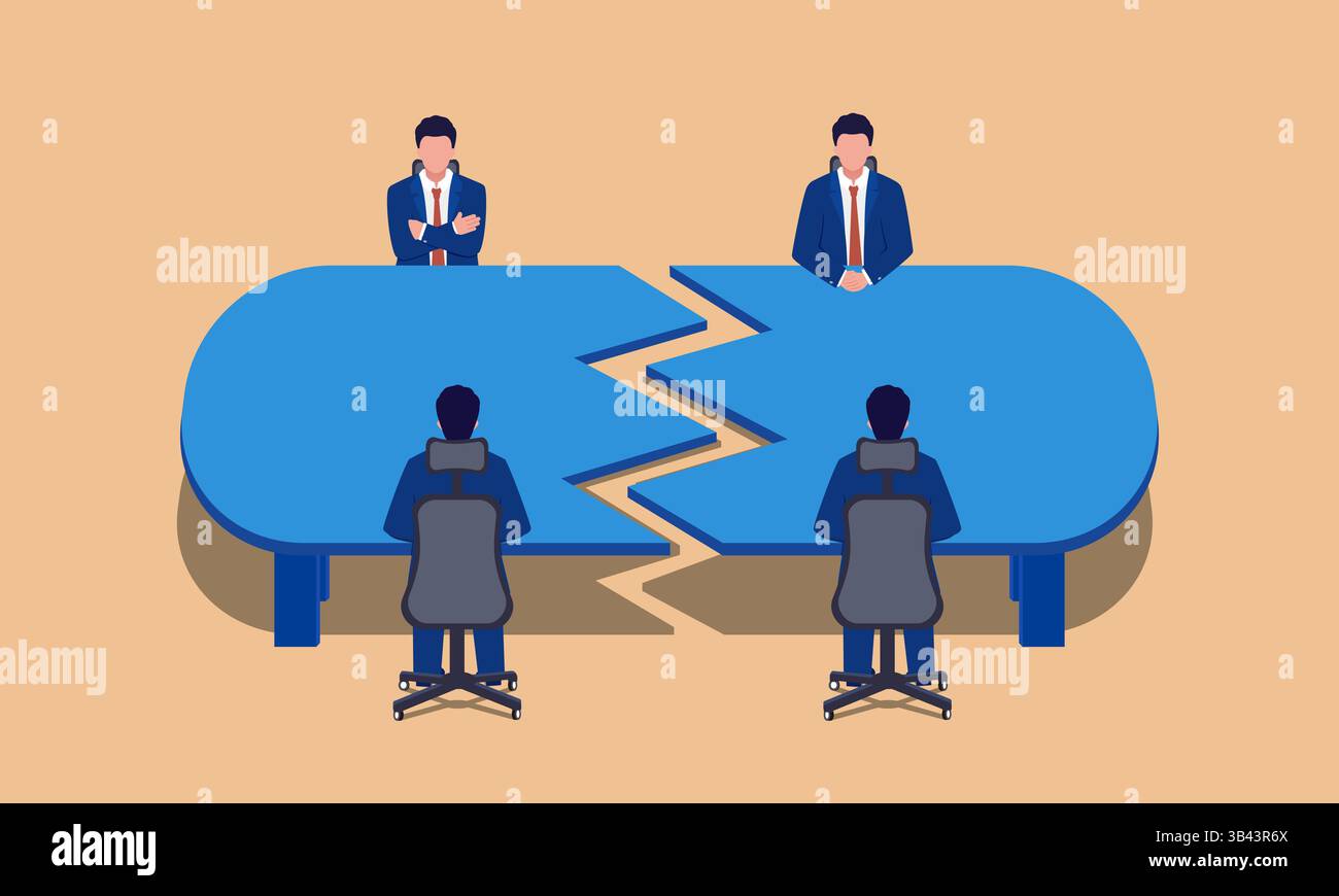Vector concept illustration of businessman negotiation breakdown Stock ...