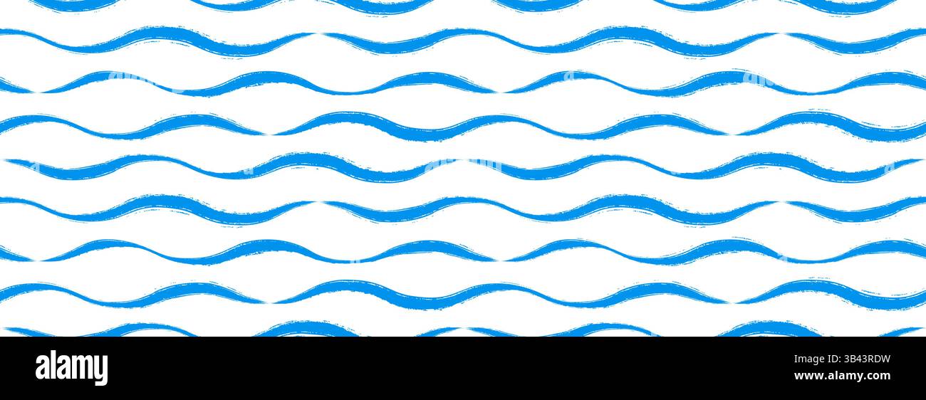 Blue waves seamless pattern. Repeated sea water lines background ...