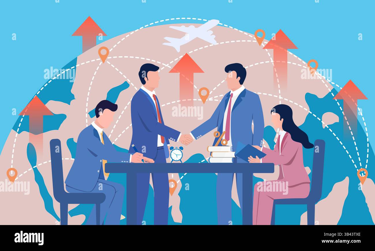 Vector concept illustration of cooperation between two parties Stock ...