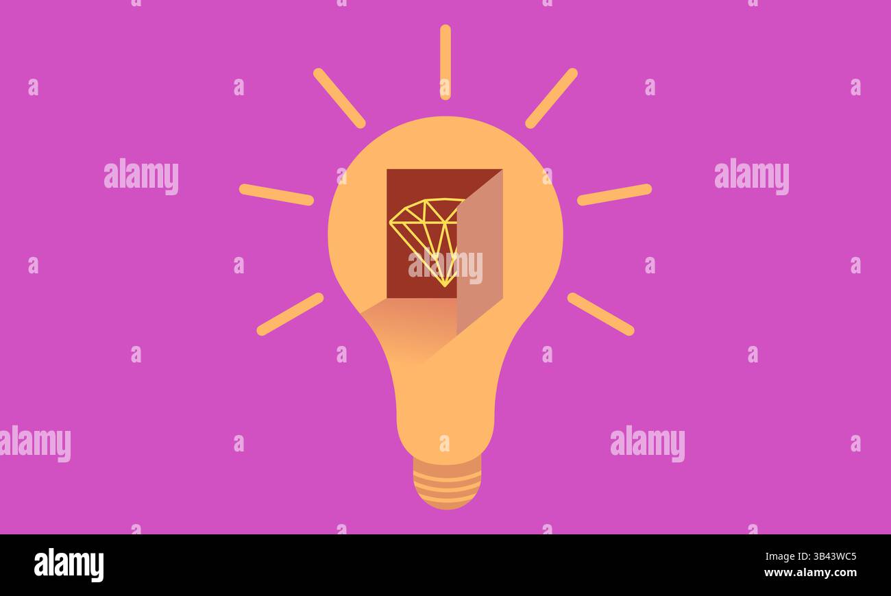 Vector concept illustration of golden idea inspiration Stock Vector ...