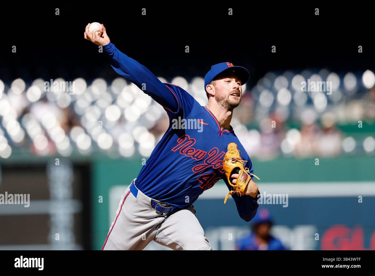 New York Mets pitcher Griffin Canning throws during the first inning of ...