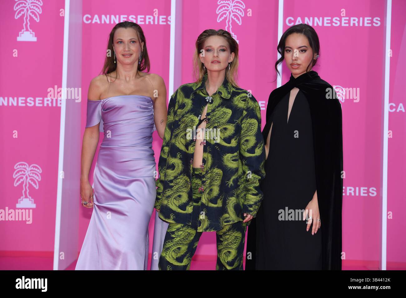 Cannes, France. 28th Apr, 2025. Mona Mina Leon, Ella Jun Henrard and ...