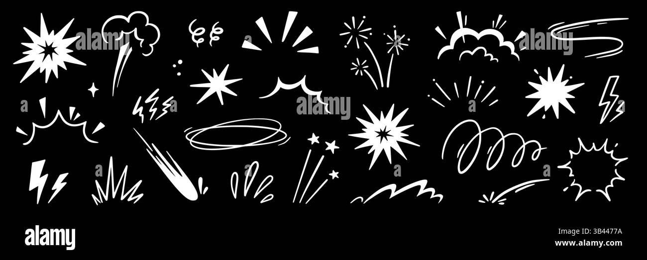 Line speed cartoon effect, boom explosive motion line element set ...