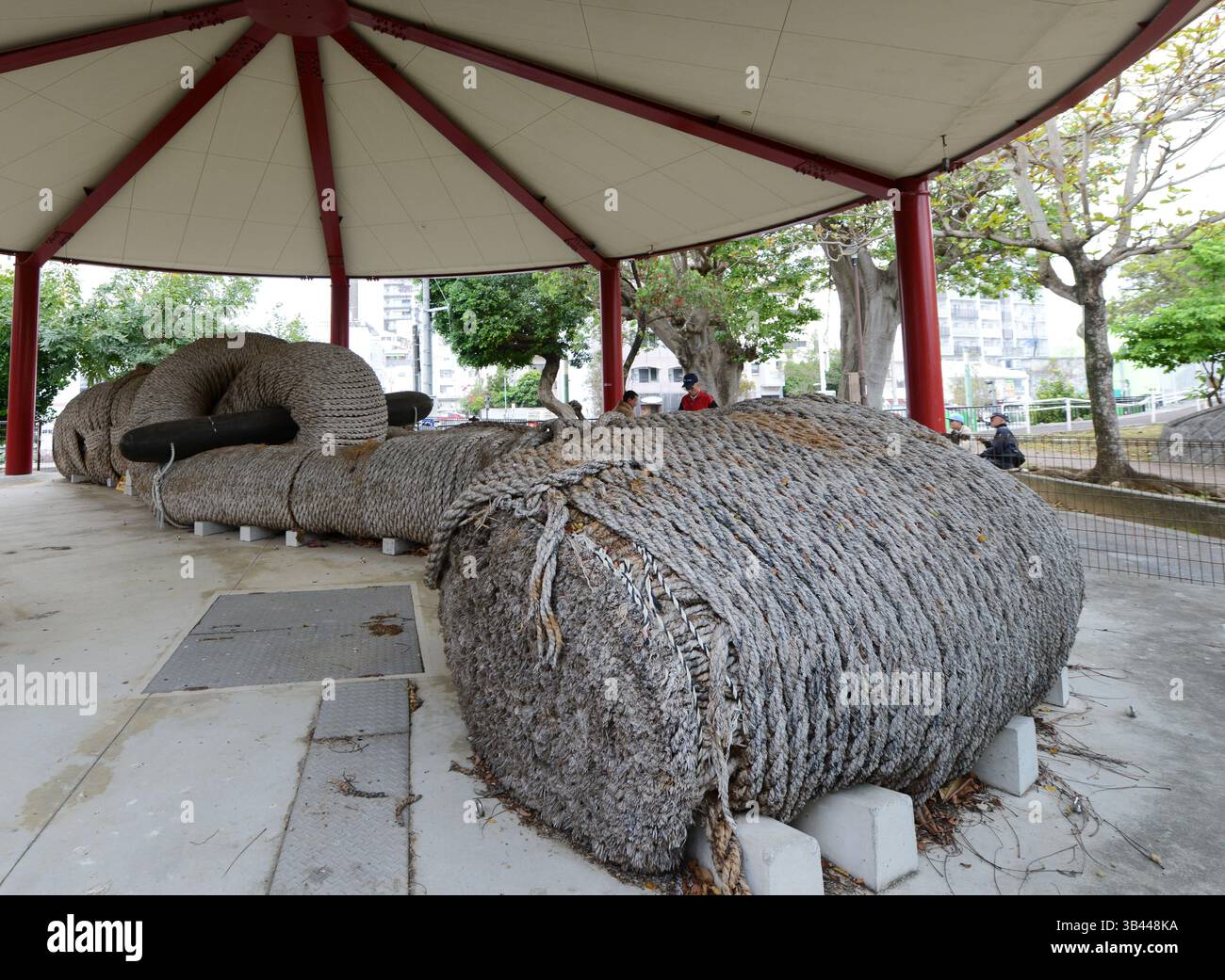 The Giant Tug-Of-War rope on Display at Kibogaoka Park in Naha, Okinawa ...