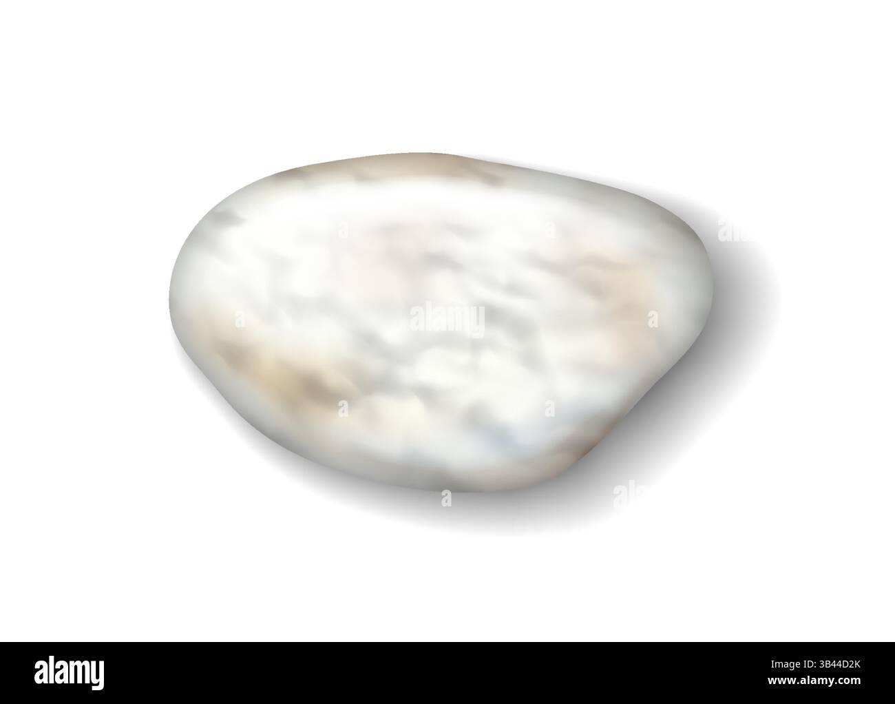 Illustration of a smooth white stone on a plain white background. The ...