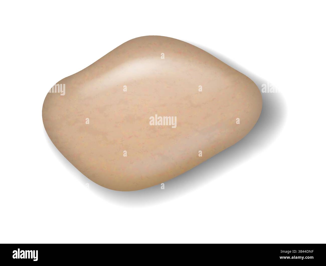 Illustration of a smooth, light brown stone with realistic shading on ...
