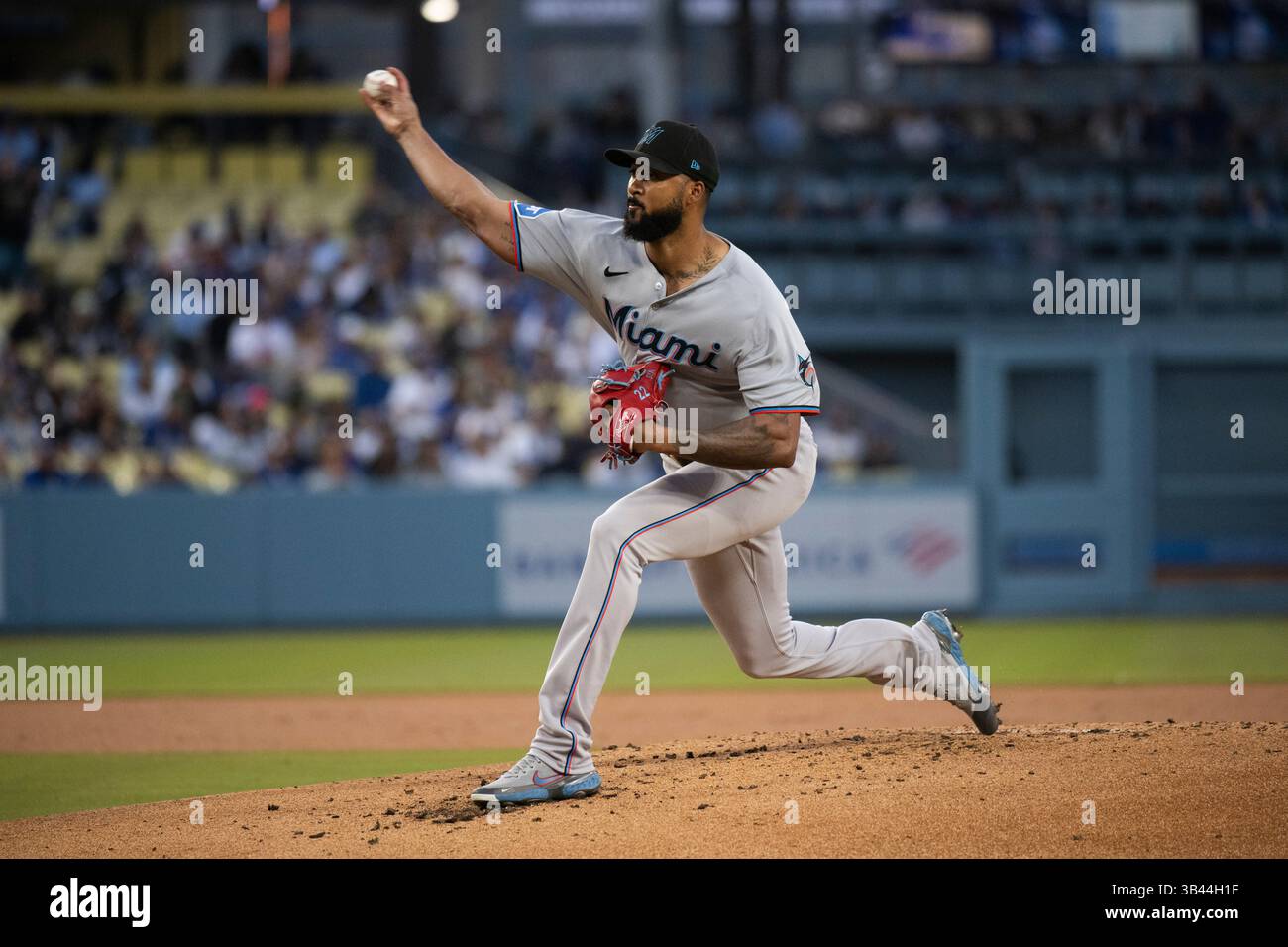 Miami Marlins Starting Pitcher Sandy Alcantara Delivers A Pitch During