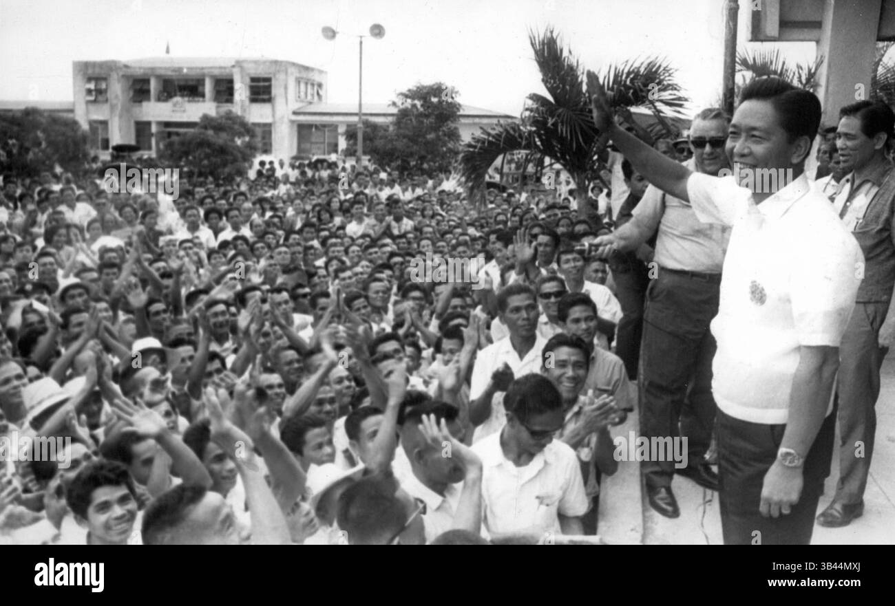 Dec. 16, 1969 - Philippine President Ferdinand Marcos campaigning 1969 ...