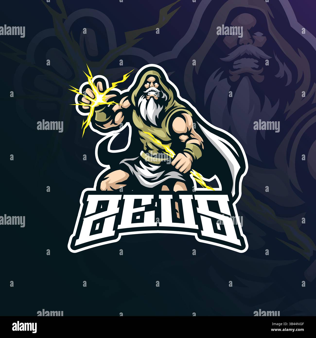 Zeus mascot logo design vector with modern illustration concept style ...