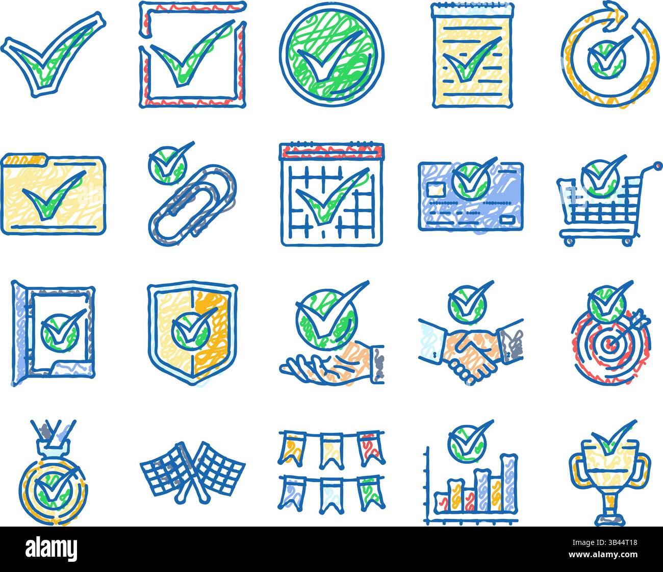 check mark tick ok icons hand drawn Stock Vector Image & Art - Alamy