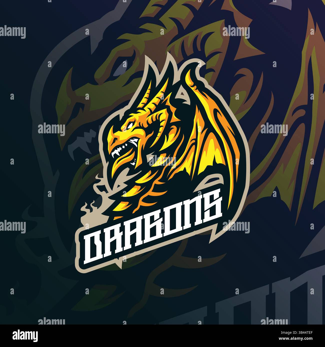 Dragon mascot logo design vector with modern illustration concept style ...
