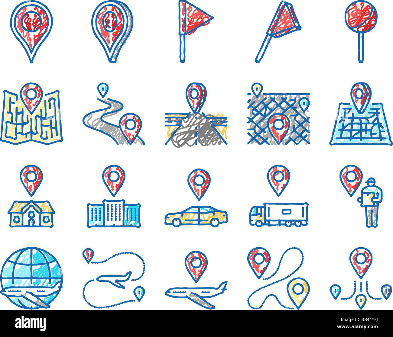 location pin map point icons hand drawn Stock Vector Image & Art - Alamy