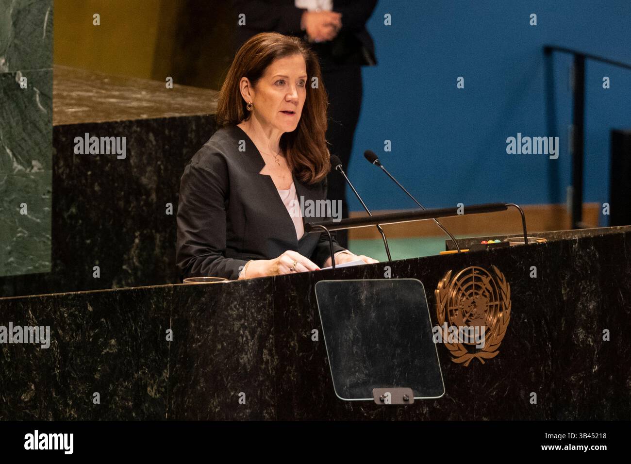 New York, NY, April 29, 2025: Ambassador Dorothy Shea of The US speaks ...