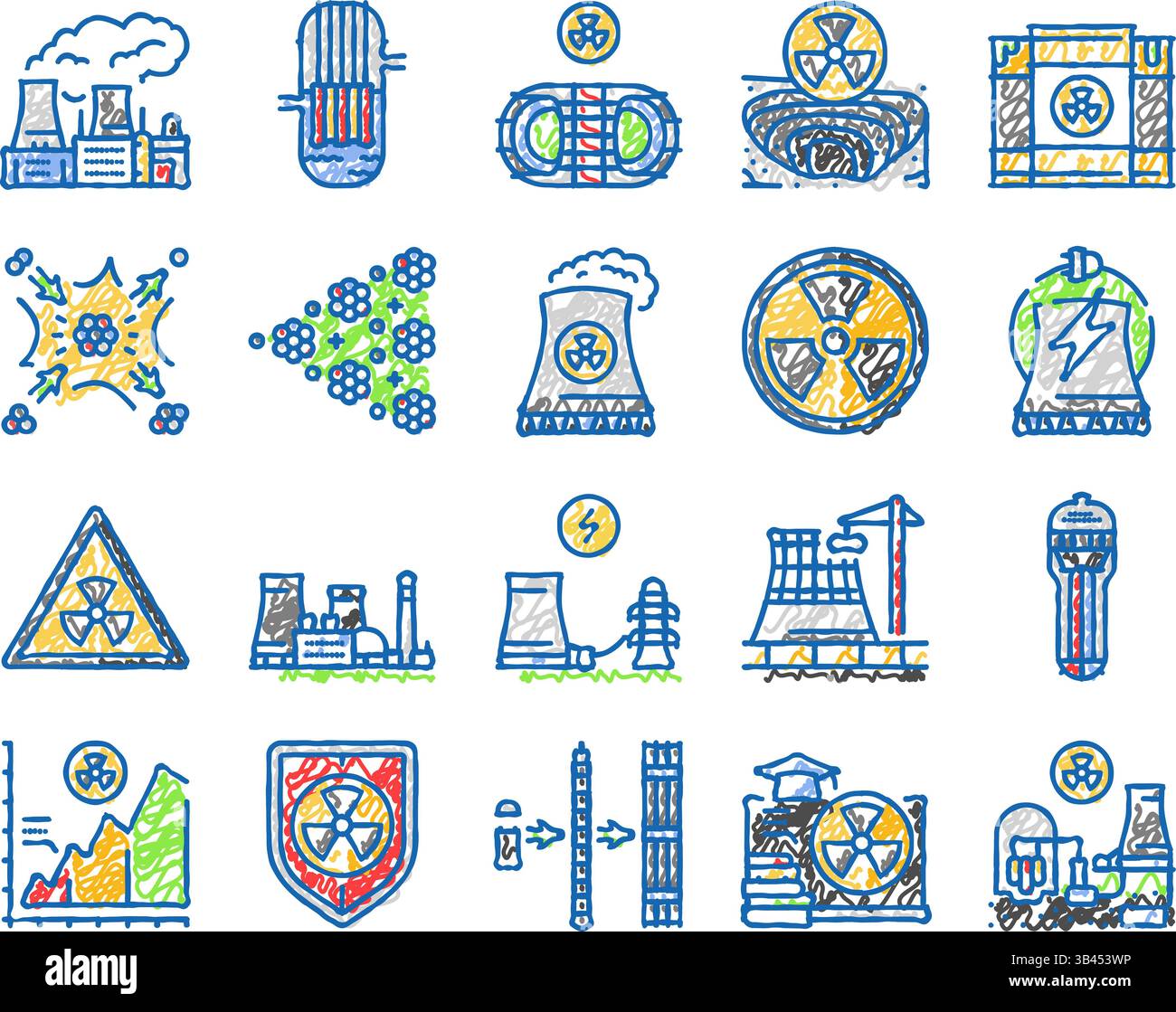 nuclear energy power plant icons hand drawn Stock Vector Image & Art - Alamy