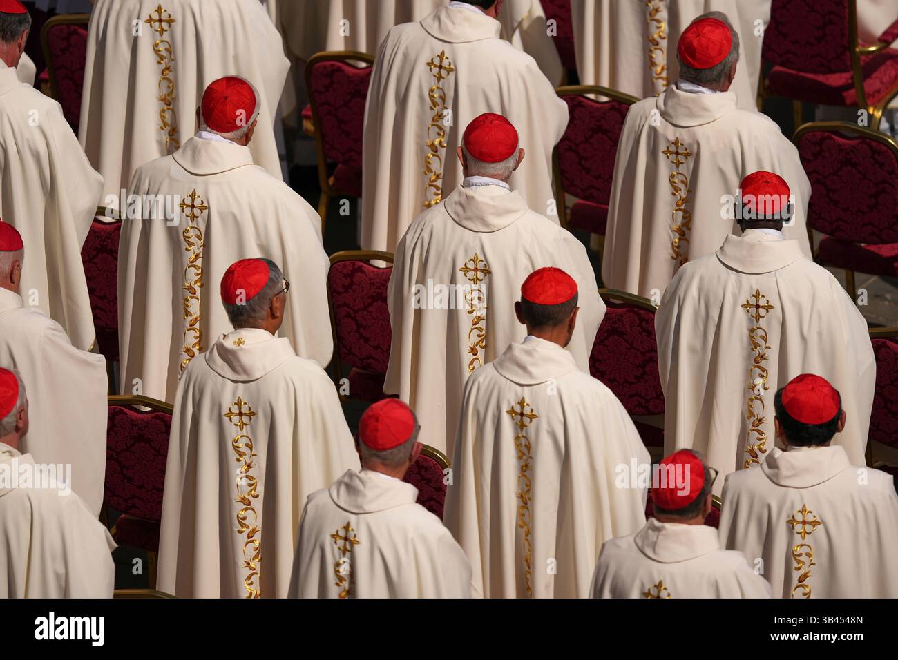 FILE - Cardinals attend a Mass presided over by Cardinal Pietro Parolin ...