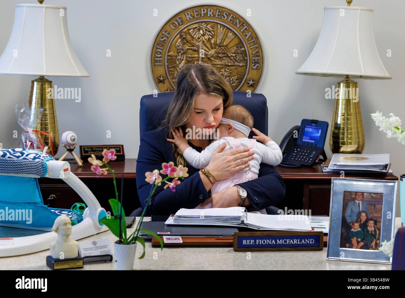Florida Rep. Fiona McFarland, R-Sarasota, holds her 7-month-old ...