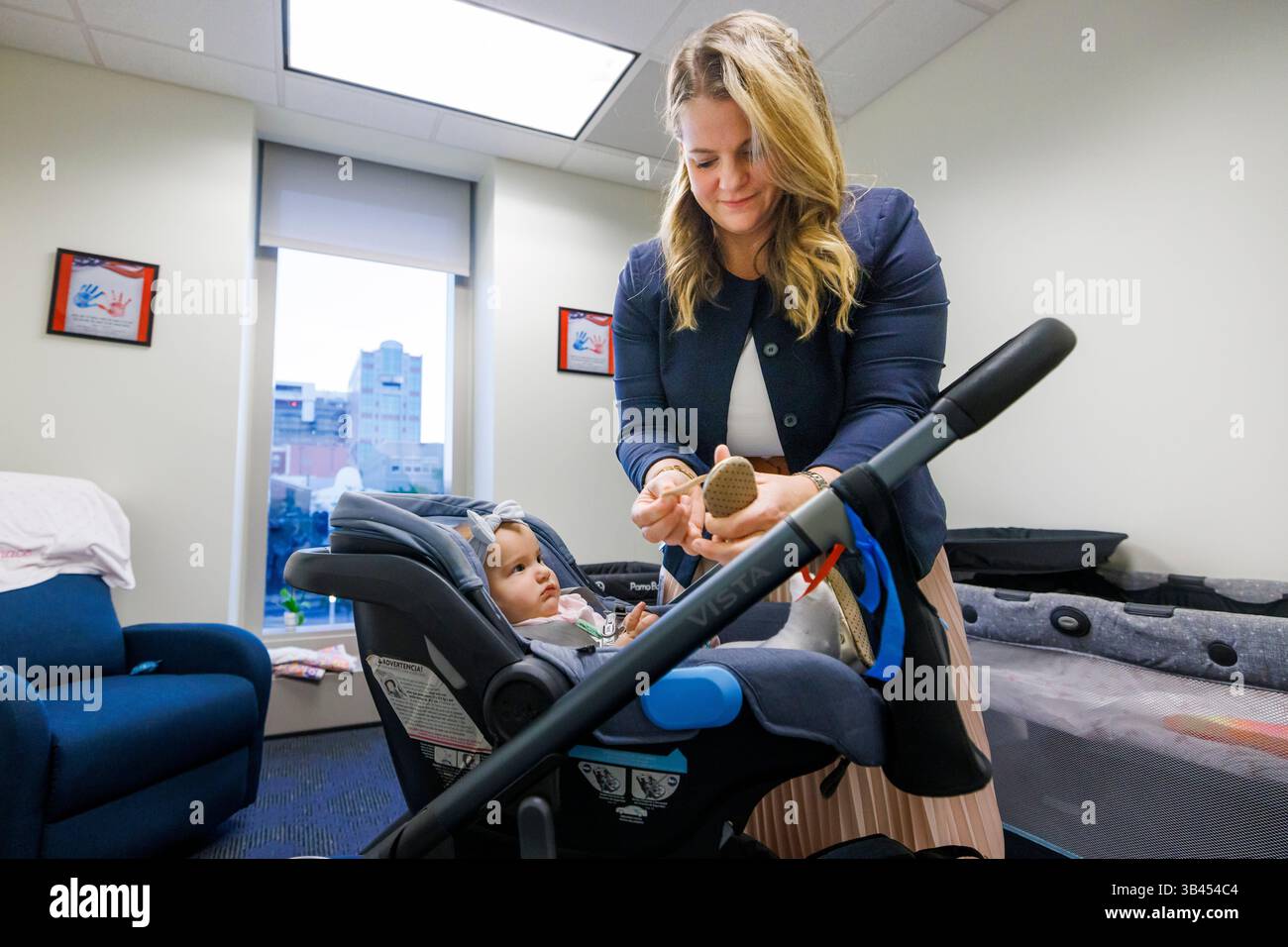 Florida Rep. Fiona McFarland, R-Sarasota, adjusts the shoe of her 7 ...