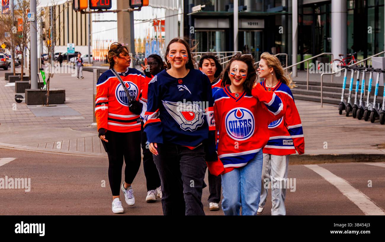 Edmonton Oilers fans start lining up 3 hours before game time for the ...