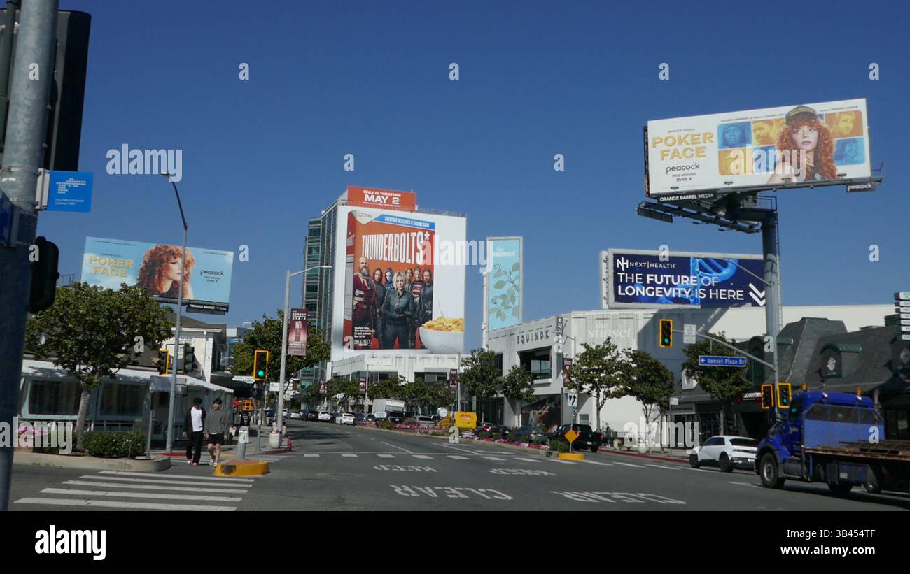 Los Angeles, California, USA 29th April 2025 Poker Face Billboards and Marvel Studios ...