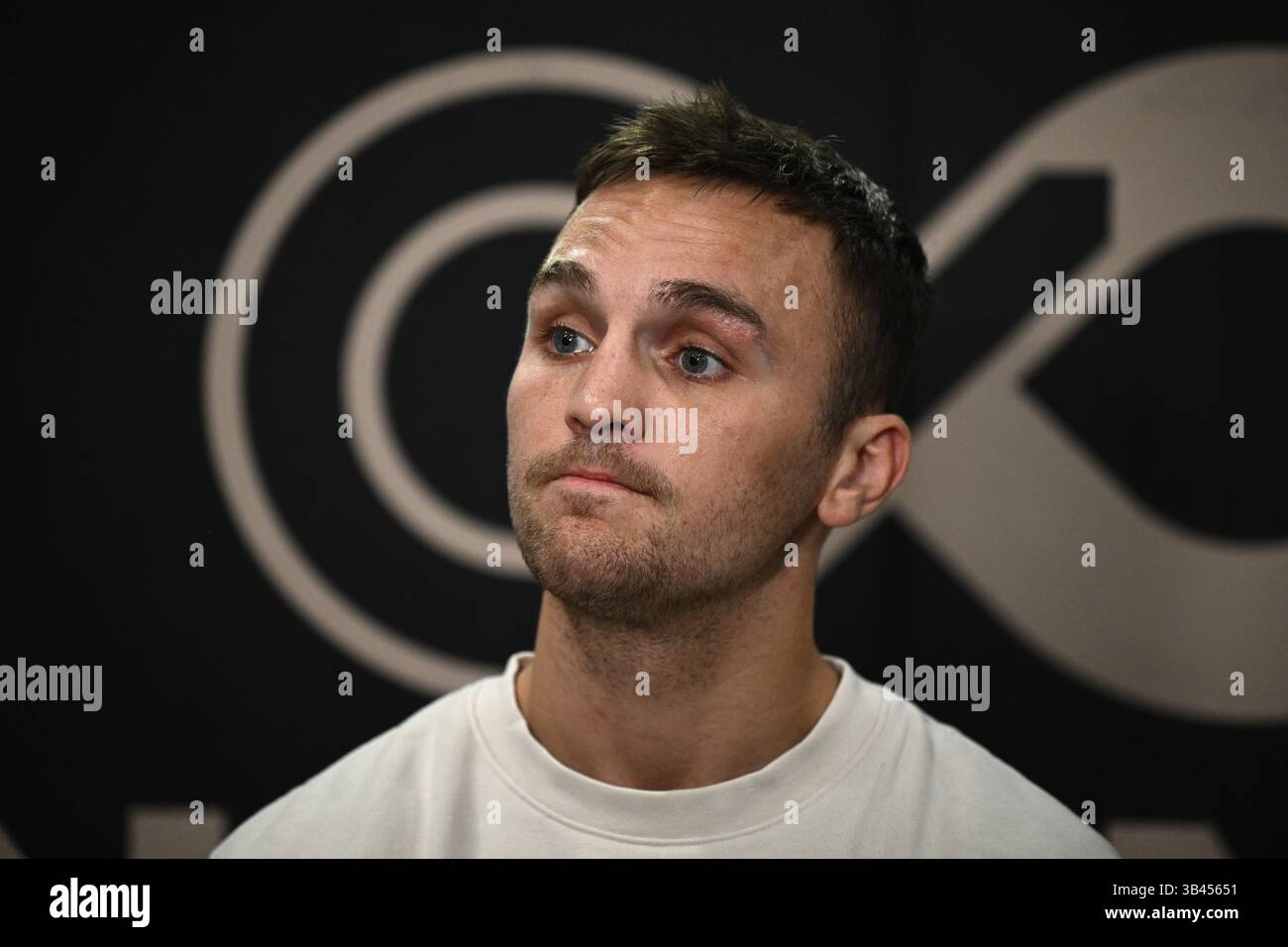 Sydney, Australia. 30th Apr, 2025. Australian Boxer Sam Goodman speaks ...