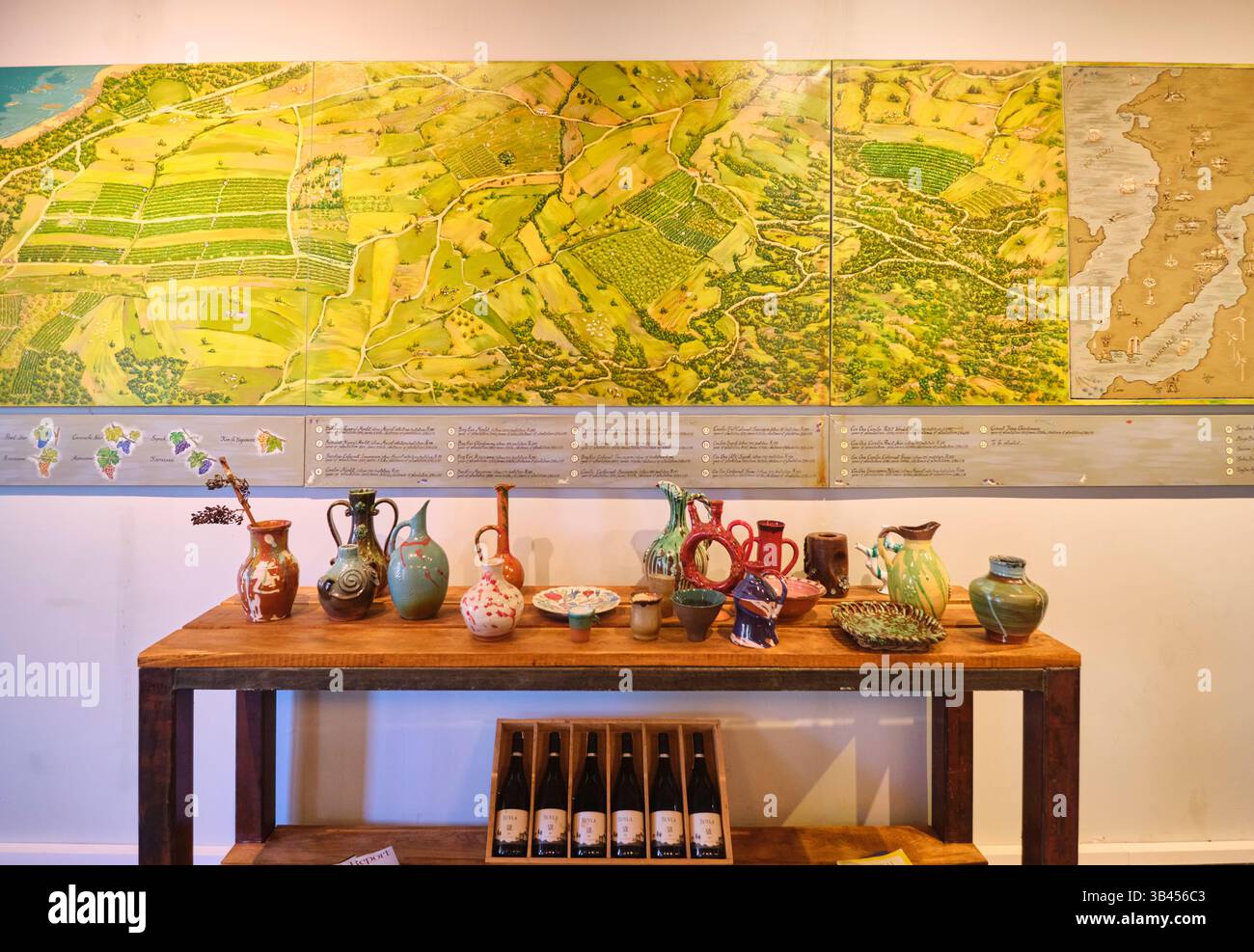 A map displaying the location of various vineyard areas, fields. With a ...