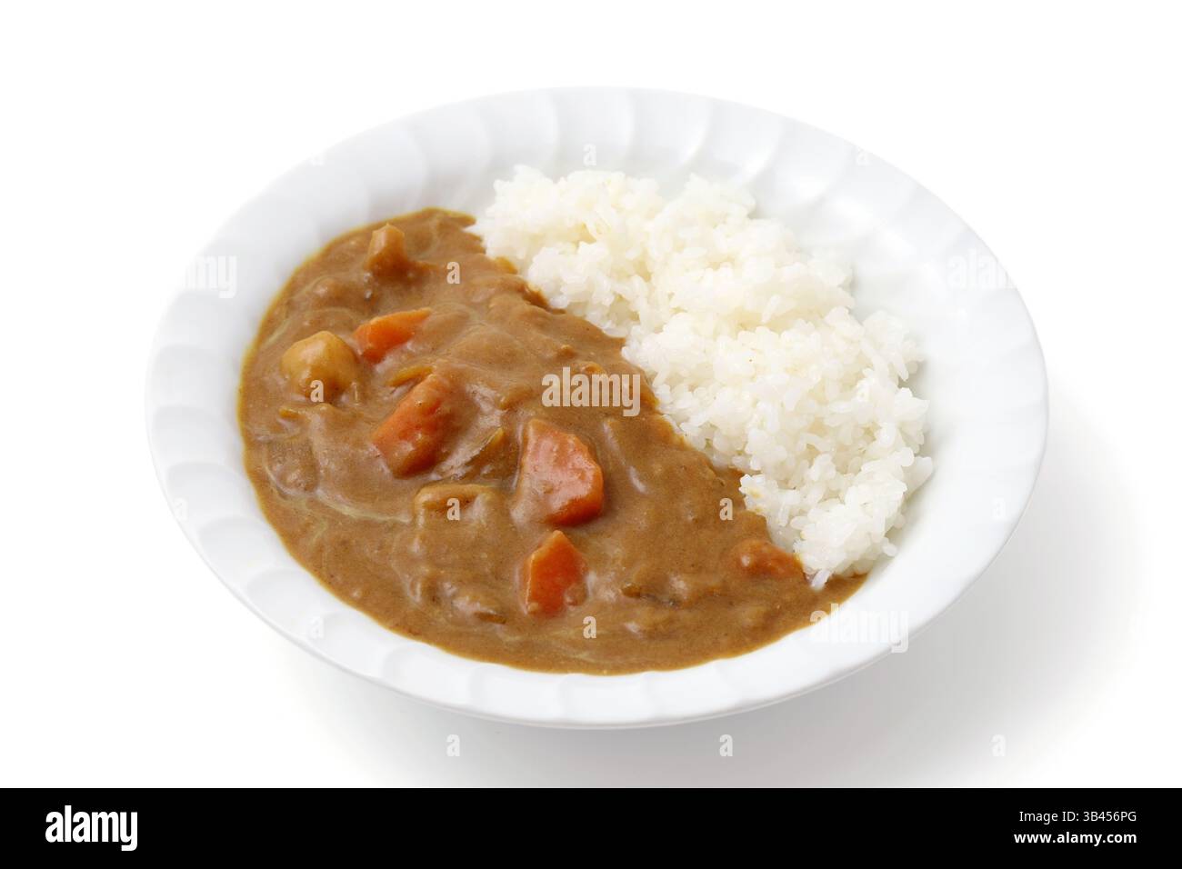 Close up of Japanese simple retort curry rice on white background Stock ...