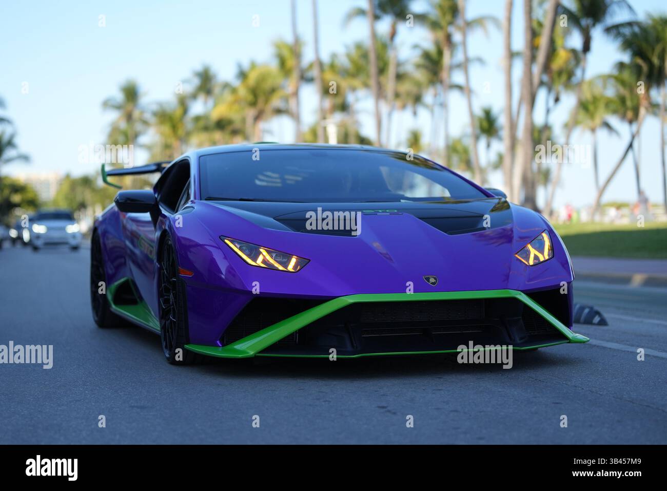 April 3, 2025. Miami. Lambo concept. Lamborghini sportscar on summer. Lamborghini supercar ...