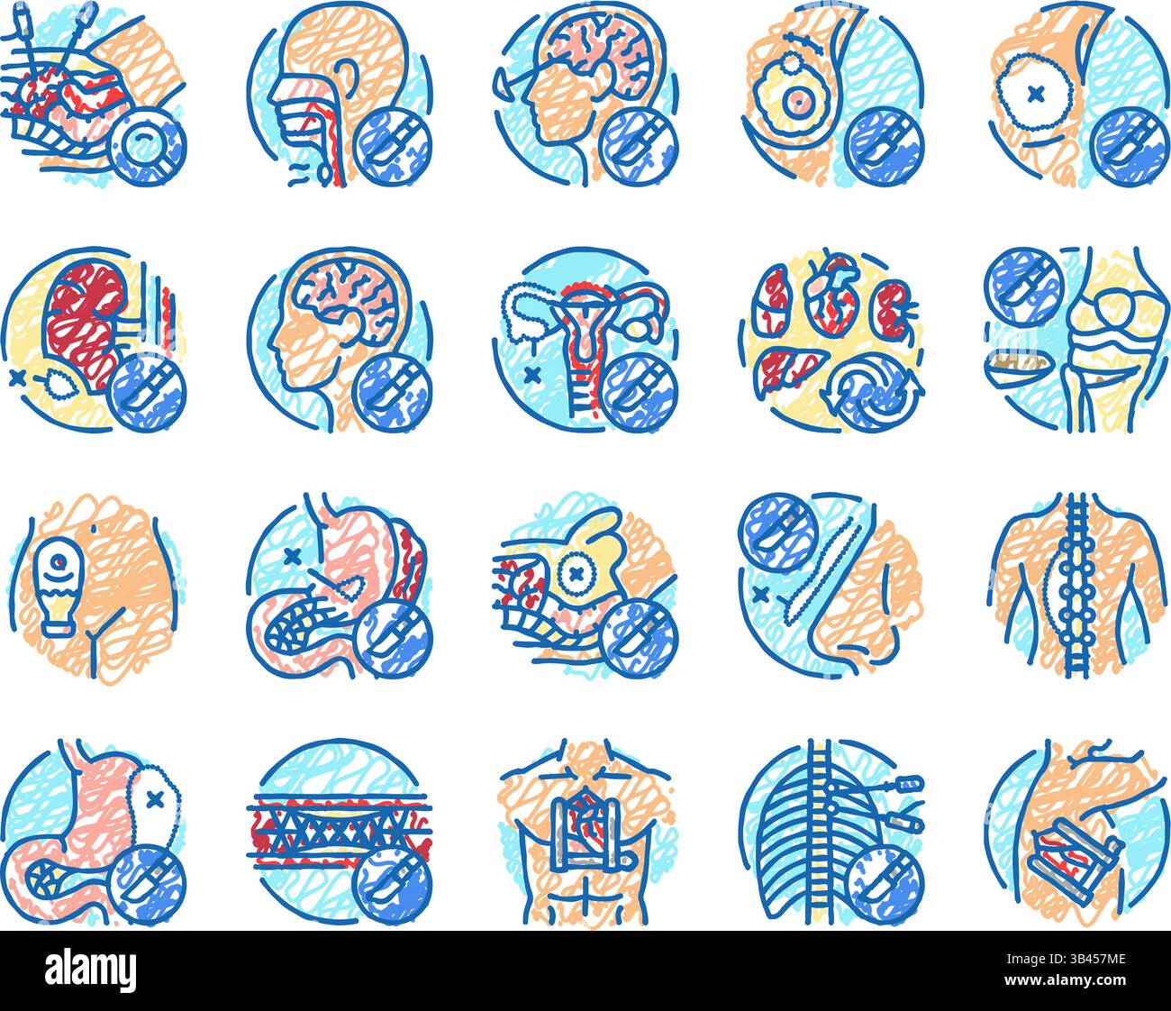 surgery hospital health icons hand drawn Stock Vector Image & Art - Alamy