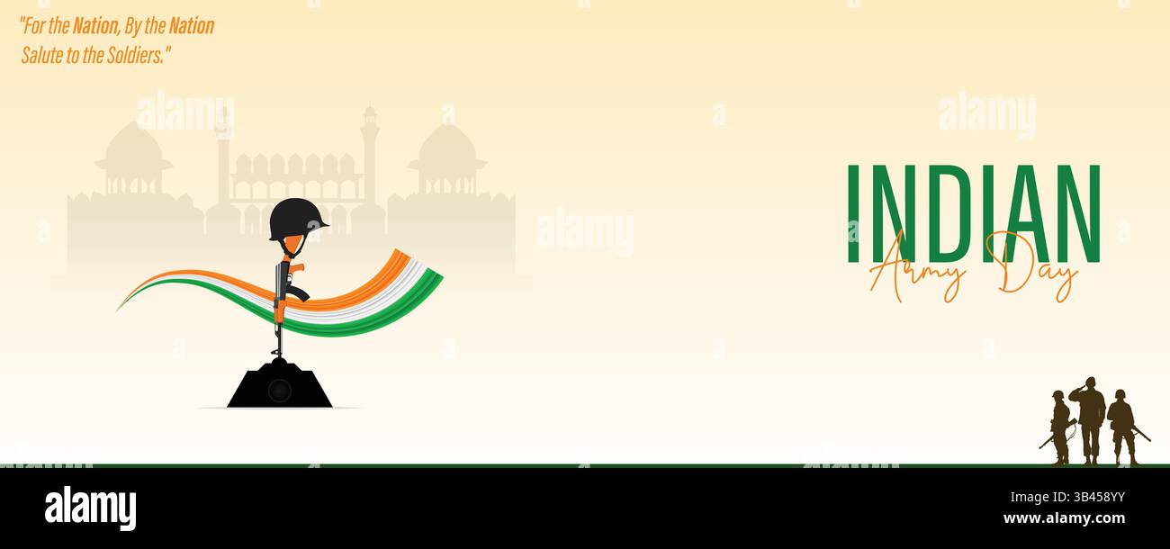 indian army day Banner | with patriotic silhouette of a soldier ...