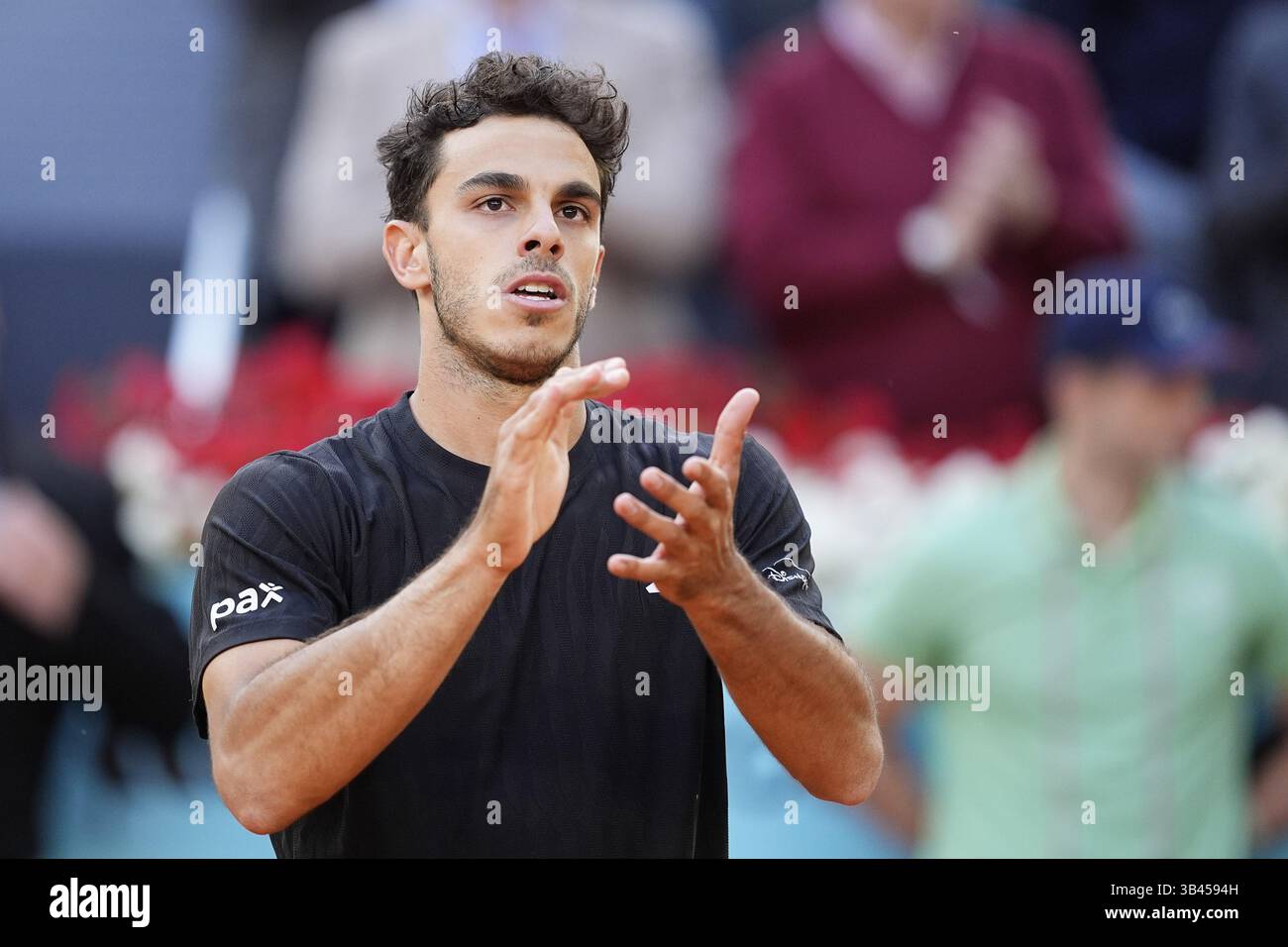 Francisco Cerundolo of Argentina reacts after winning against Alexander ...