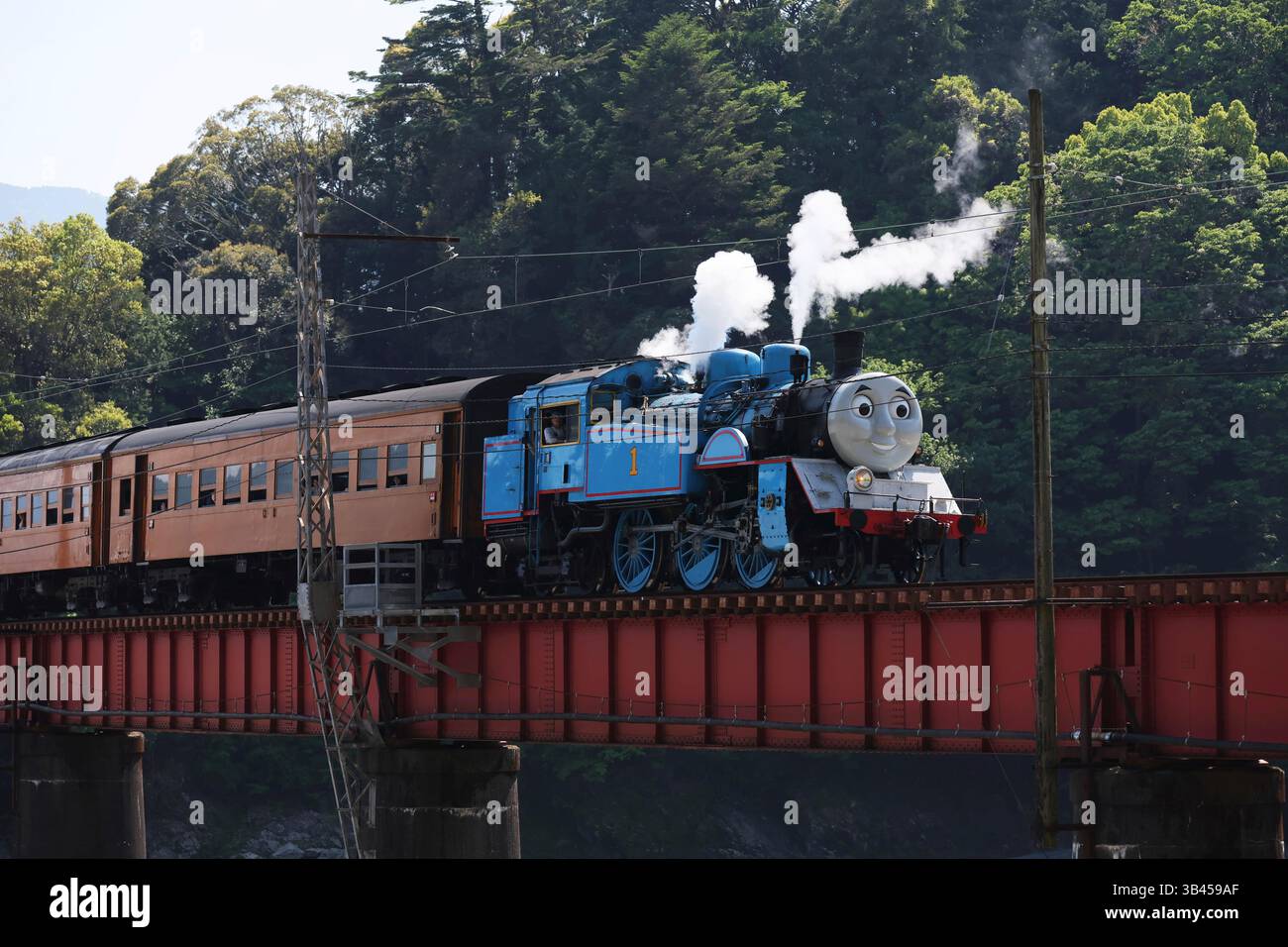 Locomotive Thomas has begun operation on Oigawa Railway in Shimada City ...