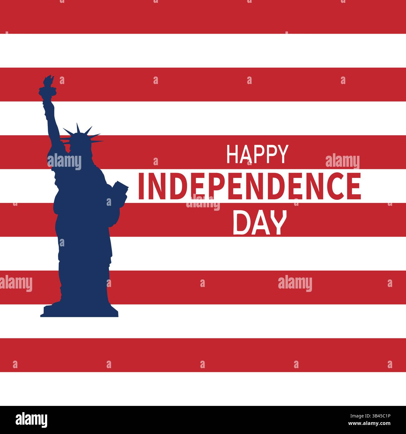 4th of July poster featuring The Statue of Liberty & American flag. USA ...