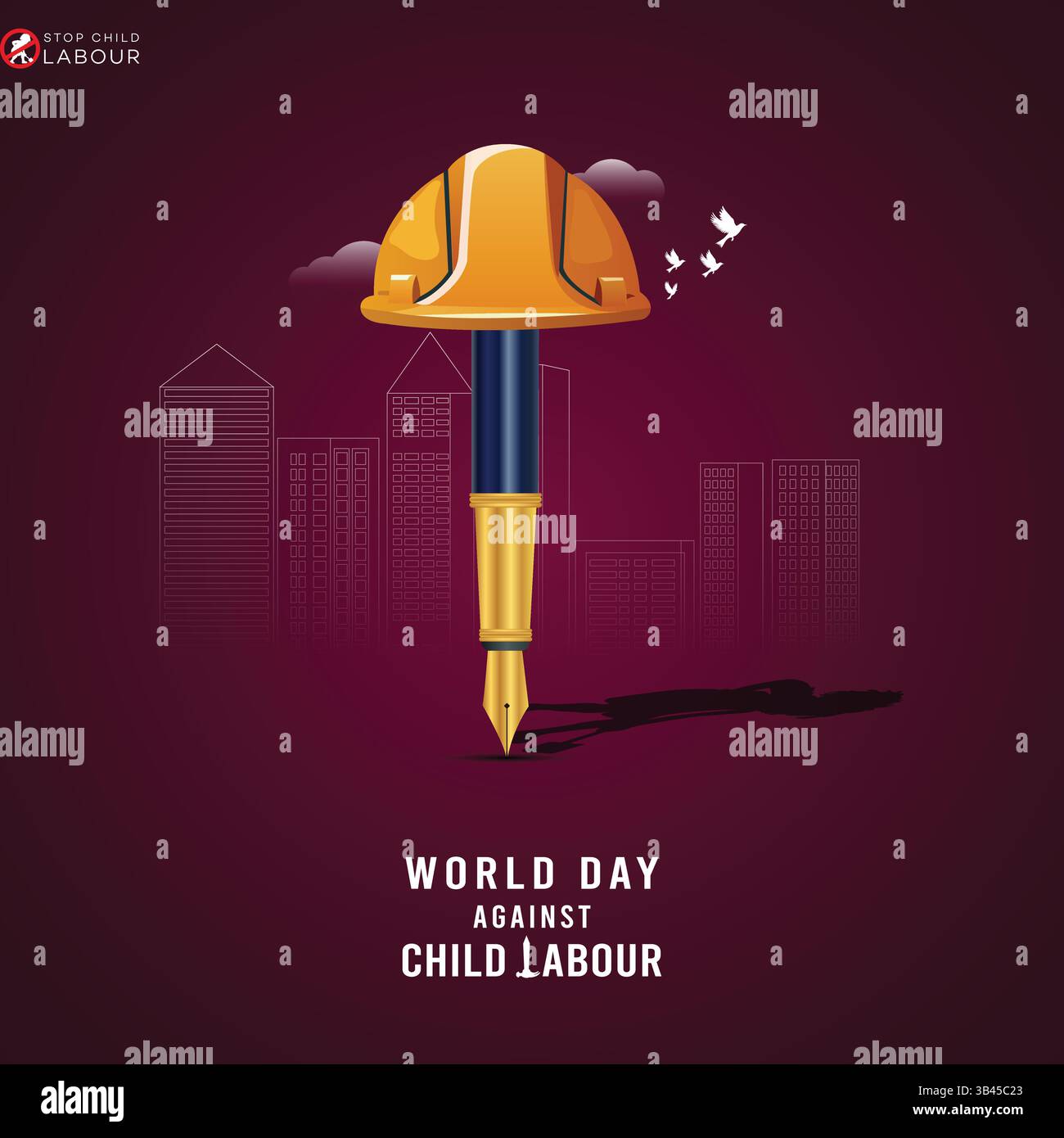 world day against child labour Poster | child labour Day Poster Stock ...
