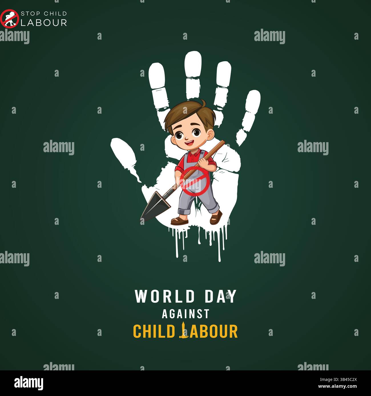 world day against child labour Poster | child labour Day Poster Stock ...