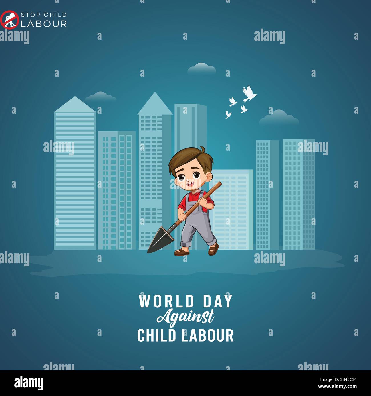 world day against child labour Poster | child labour Day Poster Stock ...