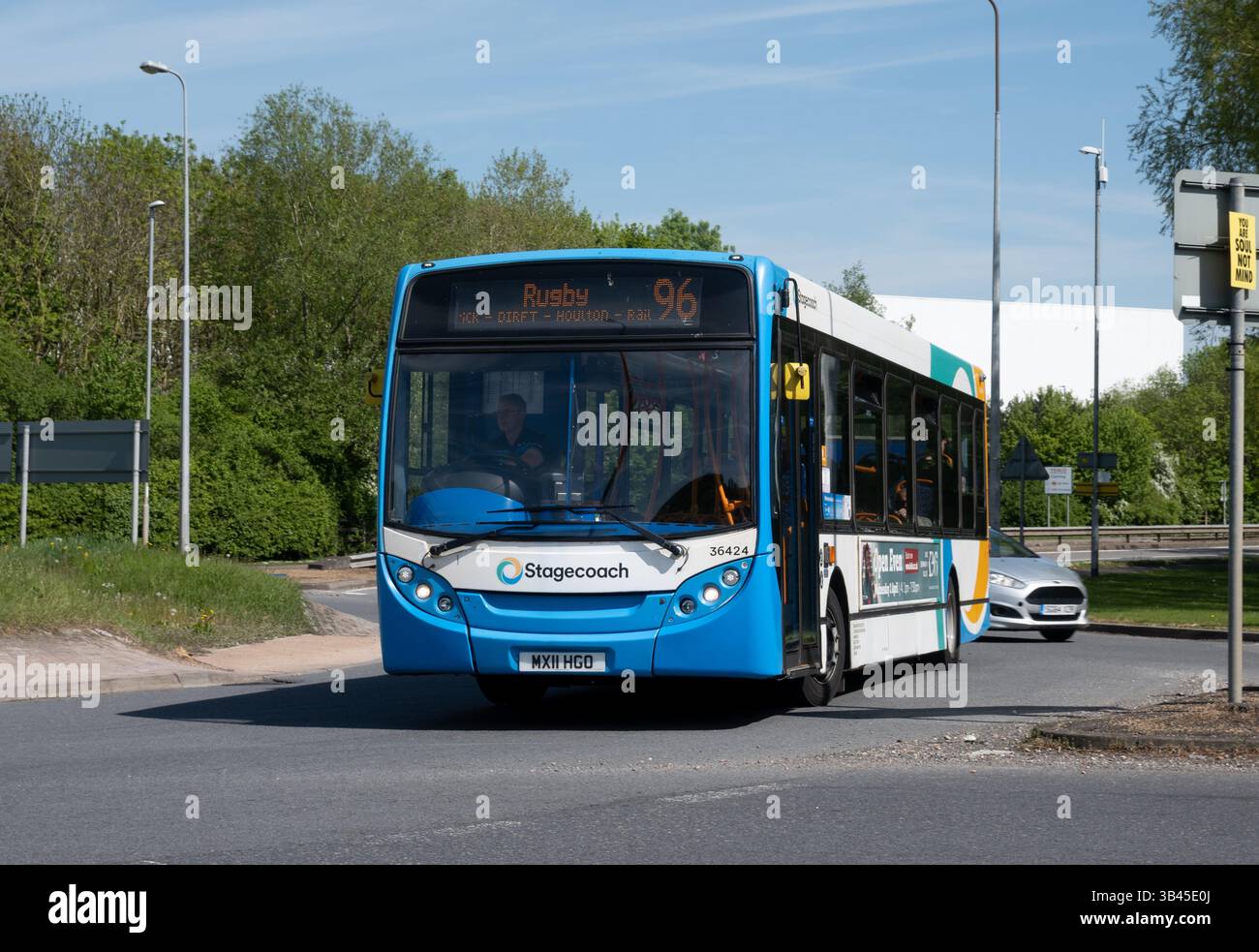 Stagecoach No. 96 bus service at DIRFT, Northamptonshire, England, Uzk ...