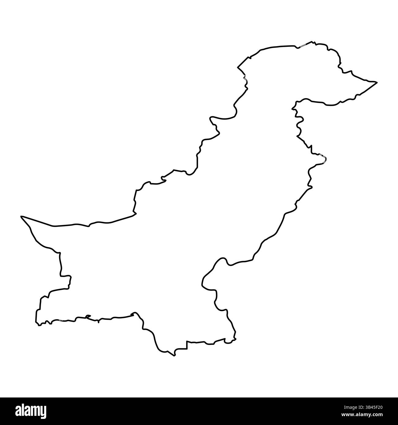 Pakistan Outline Map, National Borders for Geography and Travel Stock Vector Image & Art - Alamy