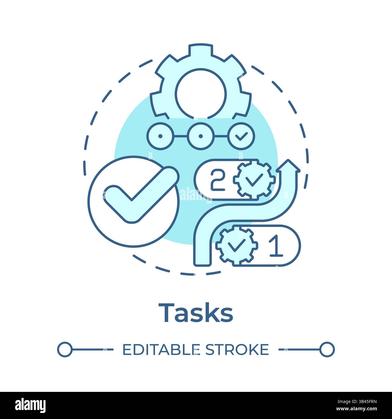 Tasks soft blue concept icon Stock Vector Image & Art - Alamy