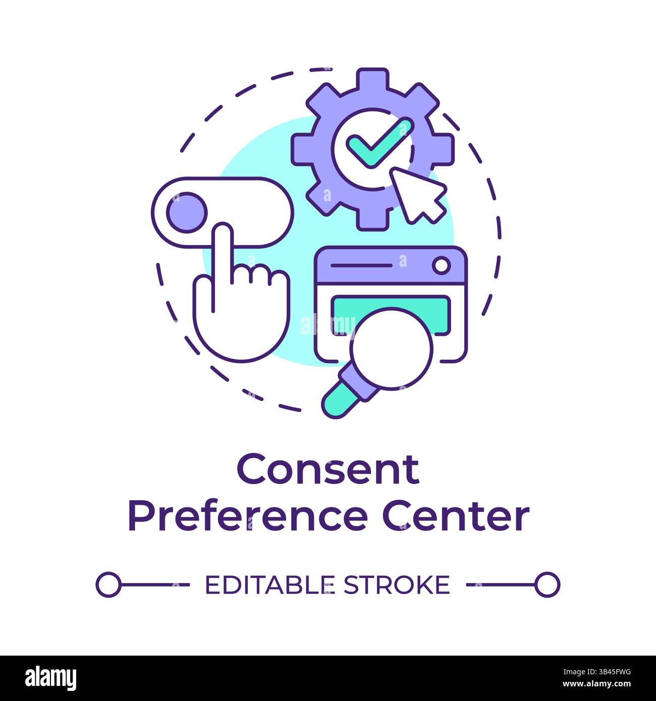 Consent preference c enter multi color concept icon Stock Vector Image ...