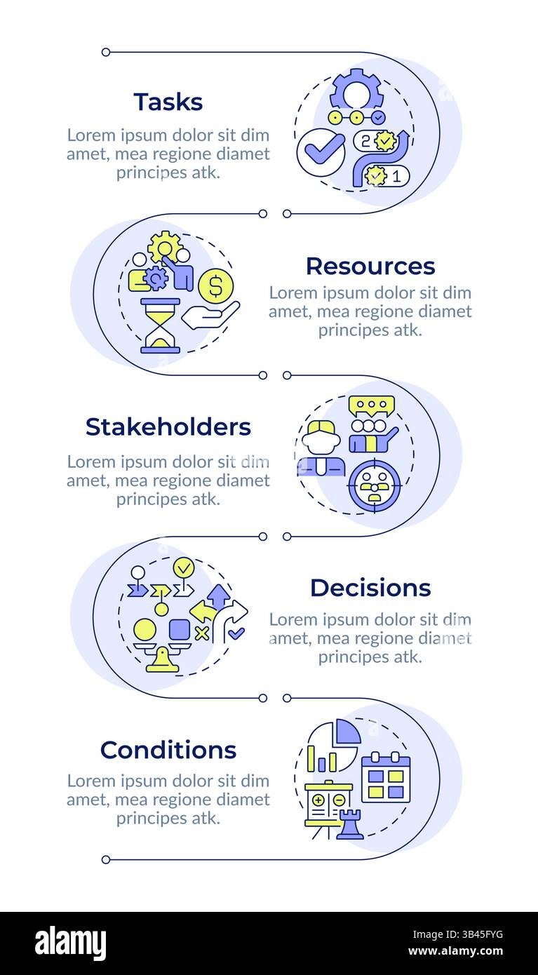 Workflow organization key elements infographic vertical sequence Stock Vector Image & Art - Alamy