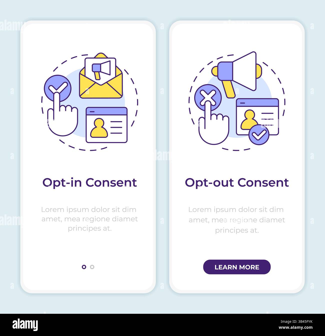Consent Models Onboarding Mobile App Screen Stock Vector Image And Art Alamy