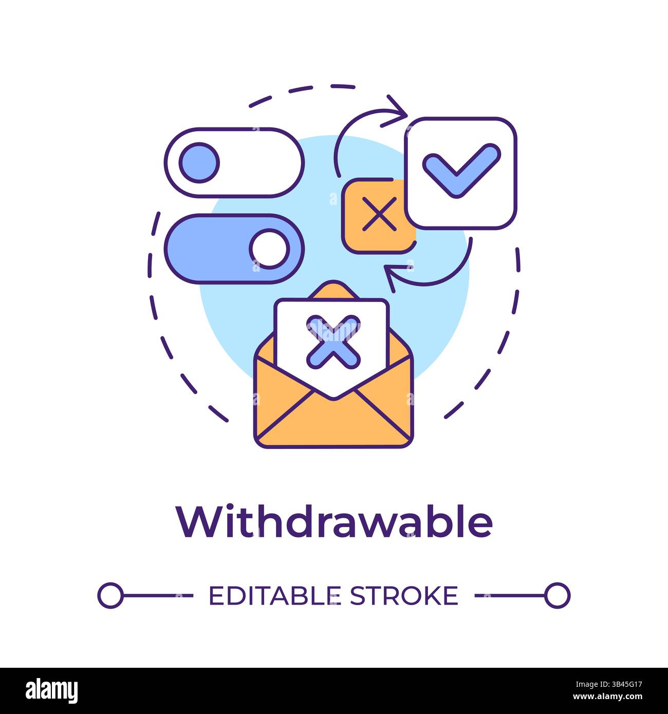 Withdrawable multi color concept icon Stock Vector Image & Art - Alamy