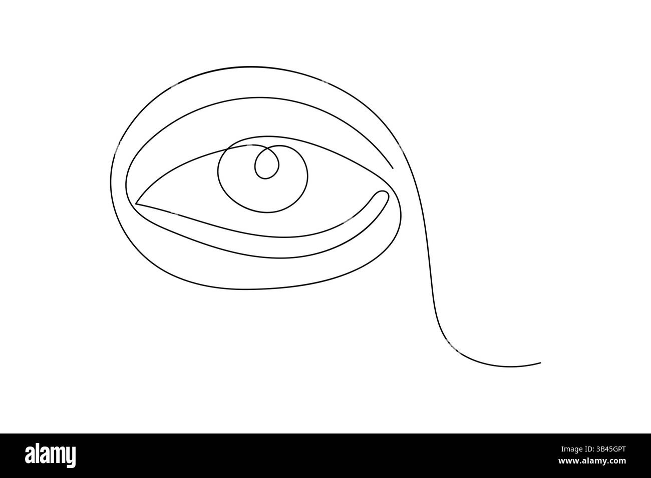 Eye symbol in continuous one line art of human eye sign outline vector ...