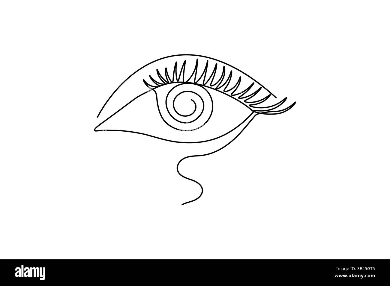 Eye symbol in continuous one line art of human eye sign outline vector ...