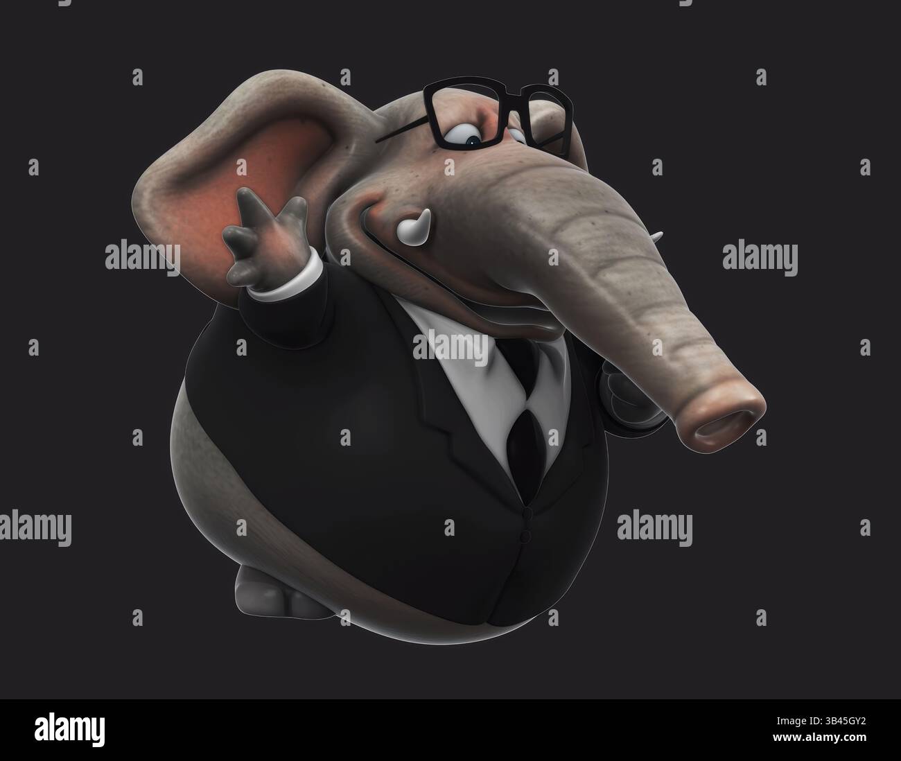 Fun 3D cartoon elephant waving Stock Photo - Alamy