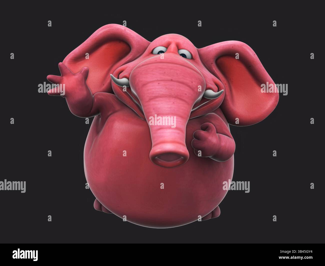 Fun 3D cartoon elephant waving Stock Photo - Alamy