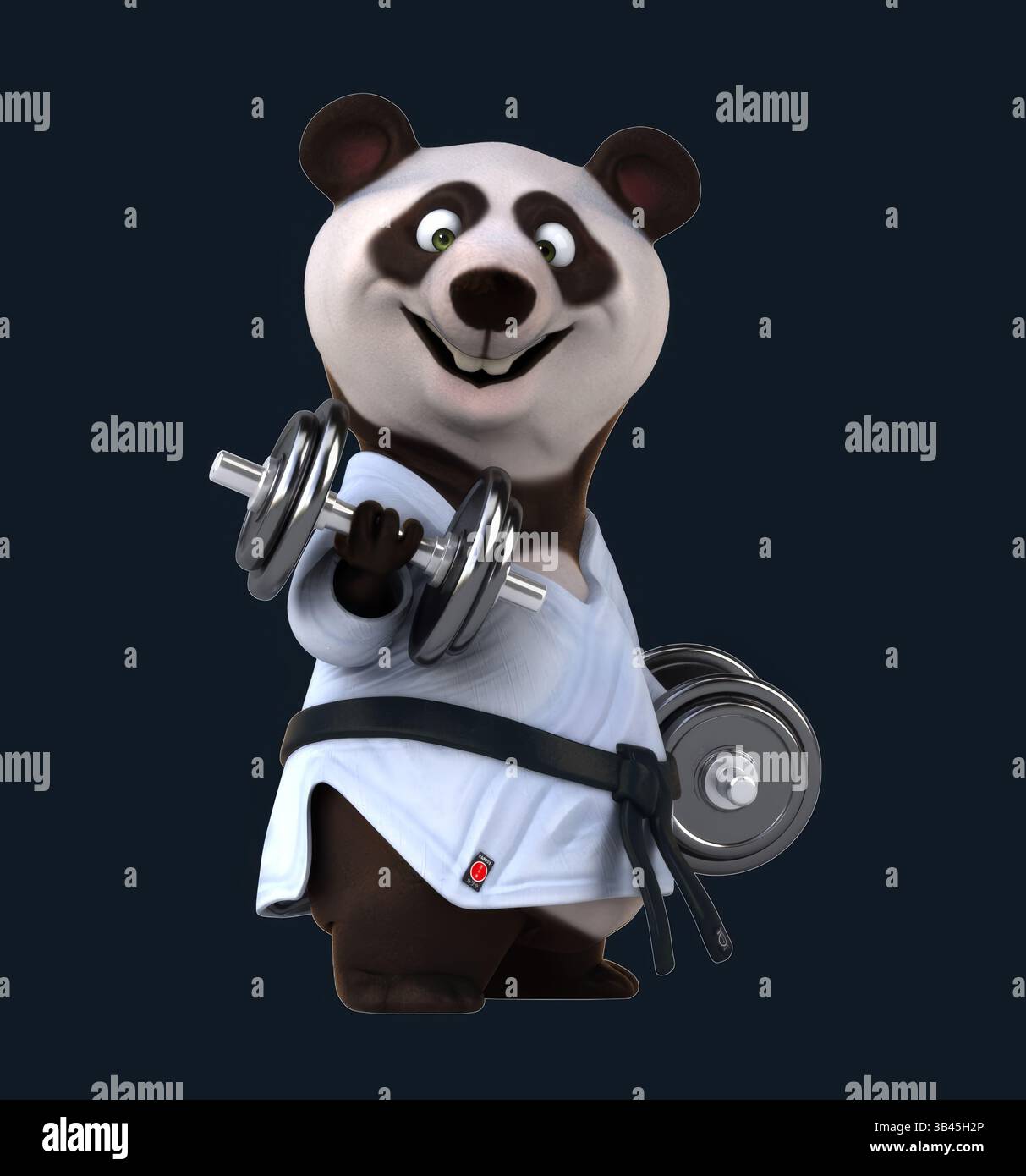 Fun 3D cartoon karateka panda Stock Photo - Alamy